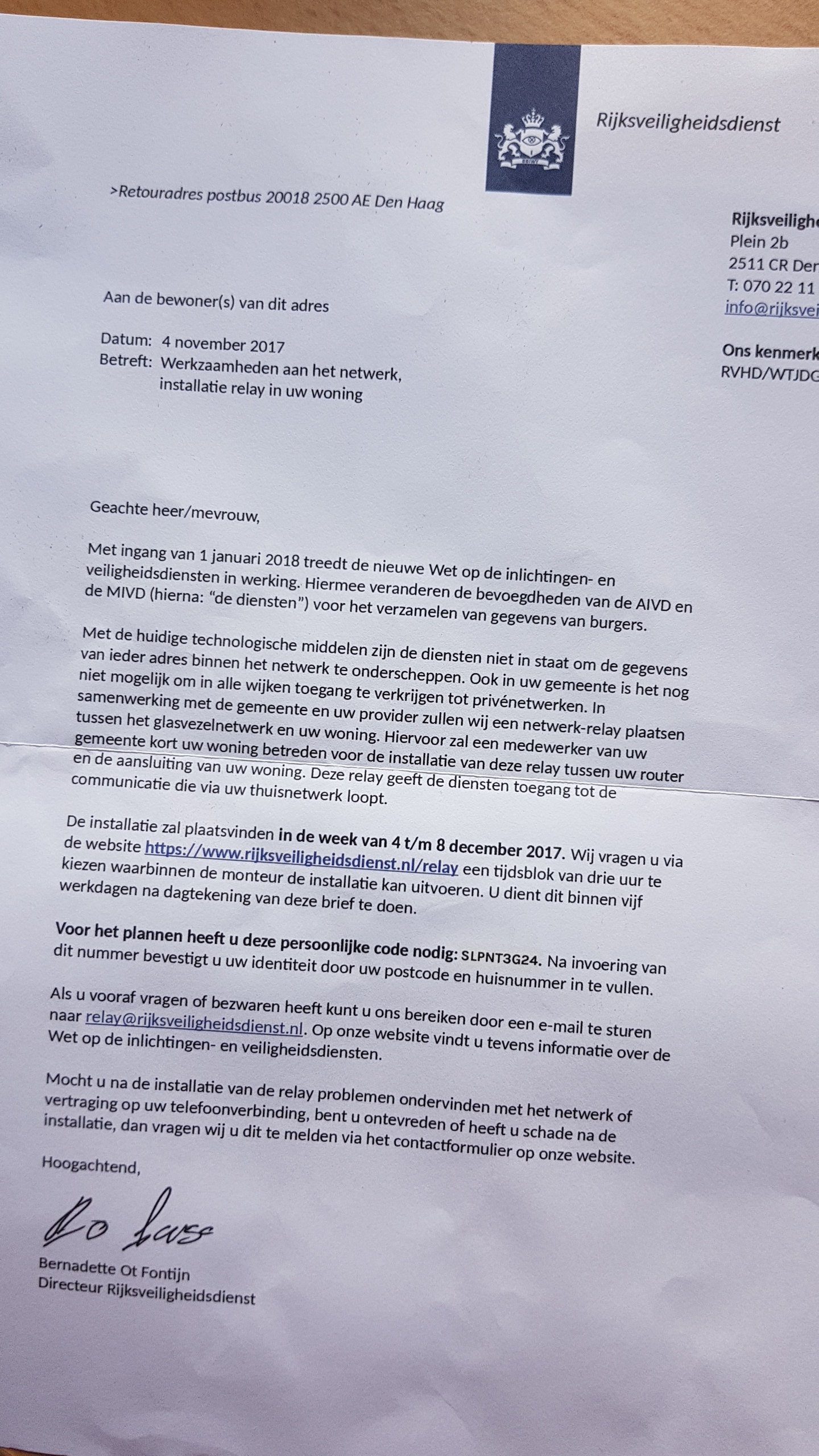 Brief 'Rijksveiligheidsdienst' is niet echt - RTV Focus