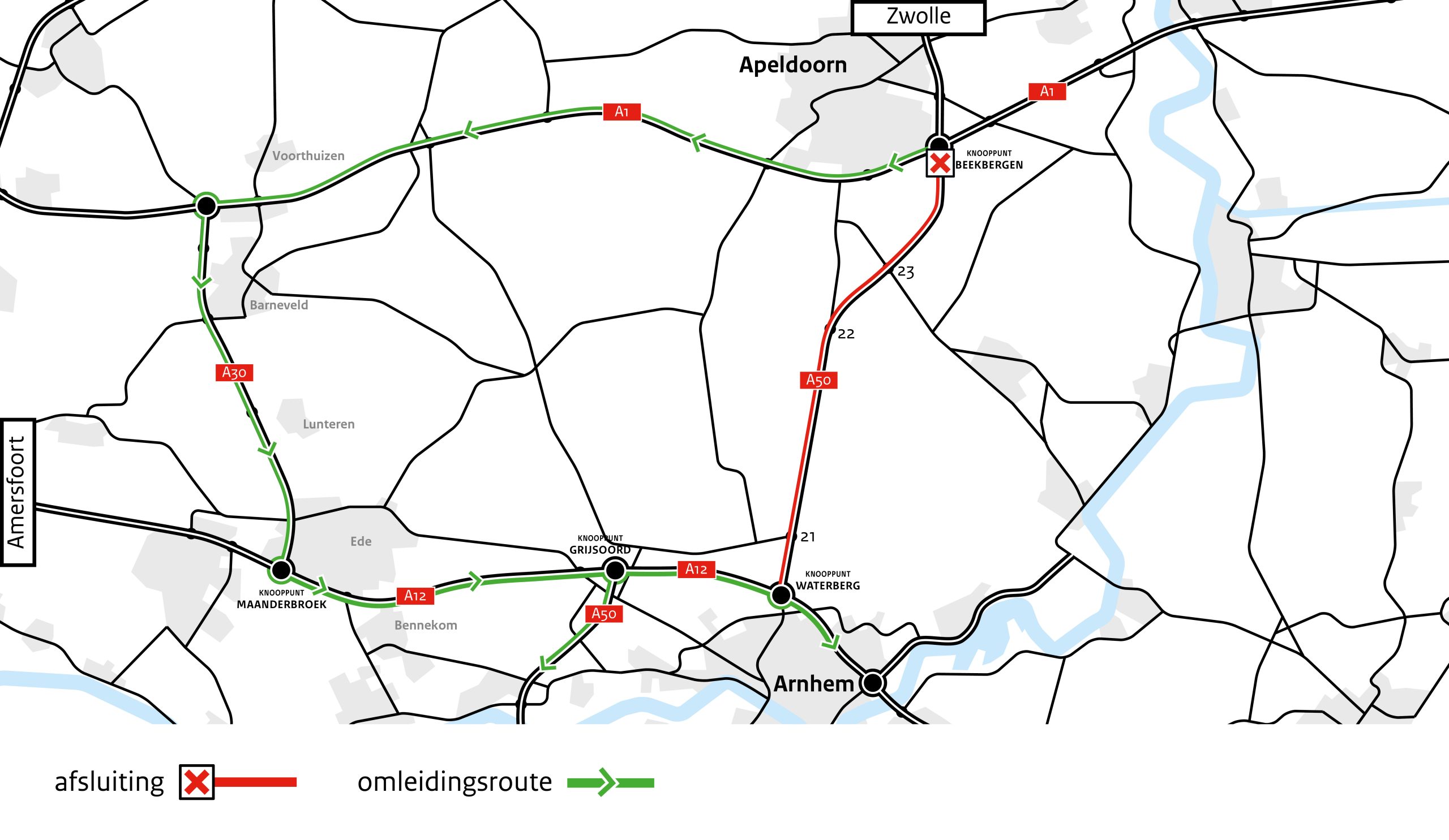 Groot onderhoud A50 tussen Apeldoorn en Arnhem van 4 maart tot 4 april ...